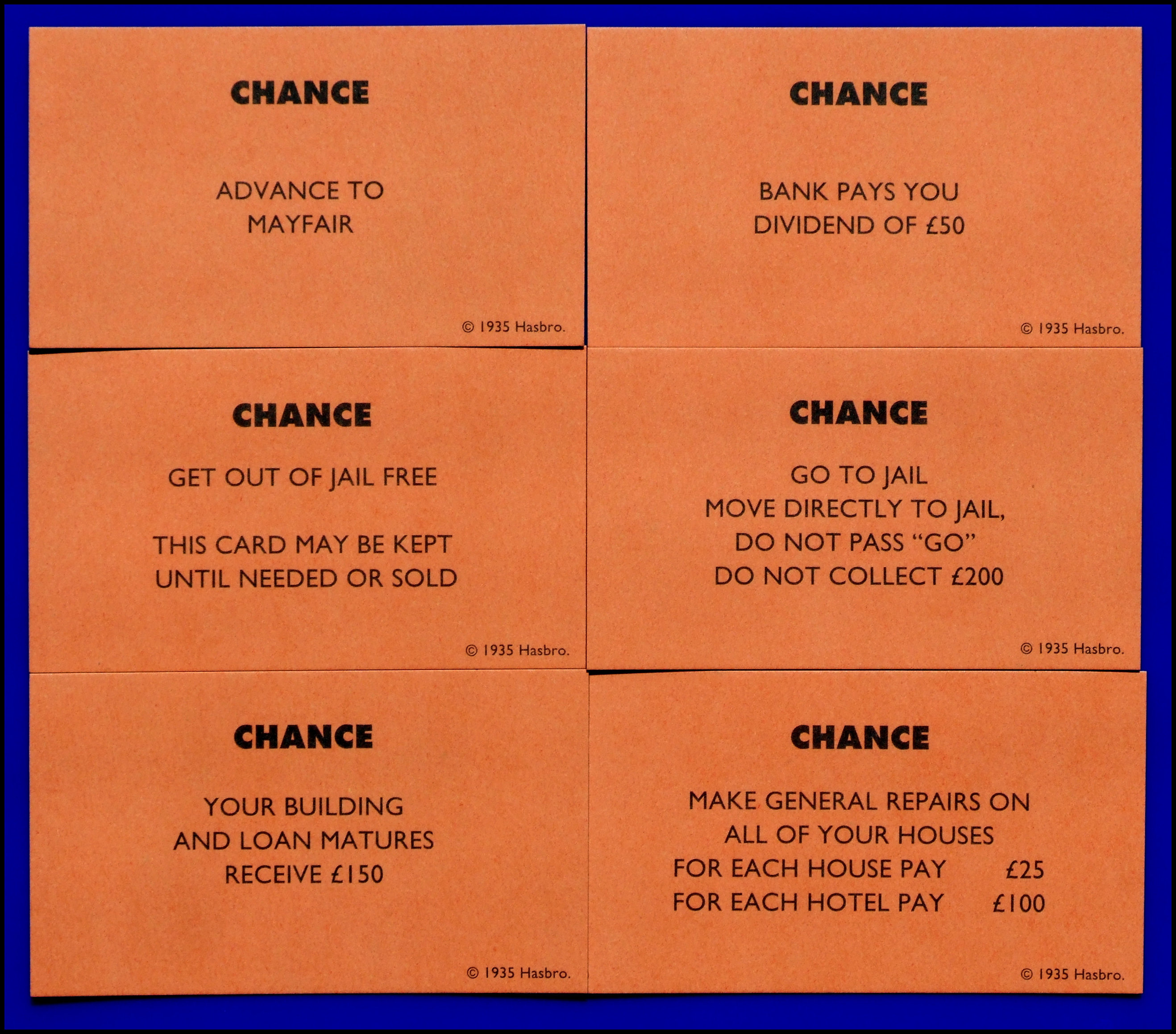 Monopoly Chance Cards Printable